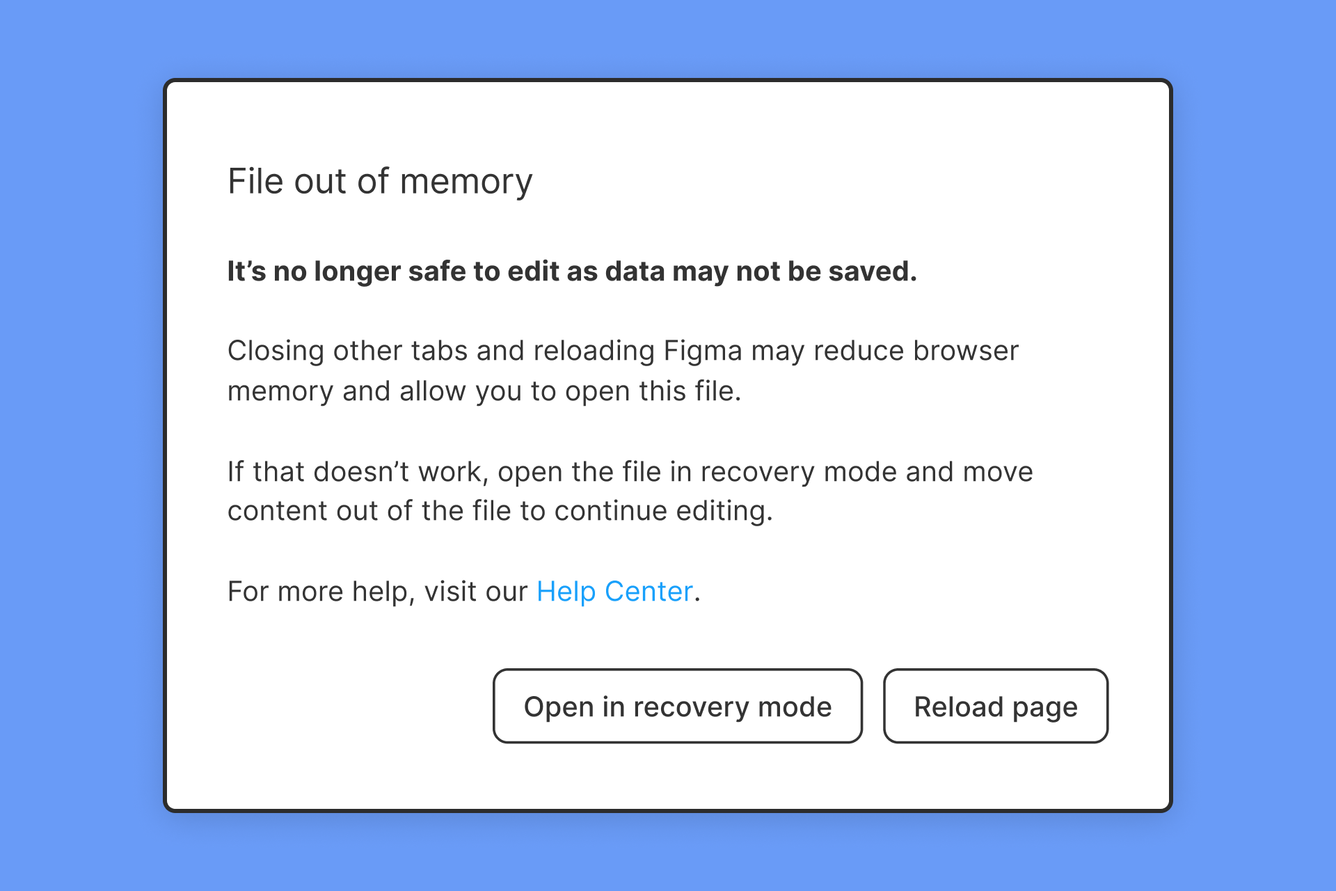 Reduce memory usage in files – Figma Help Center