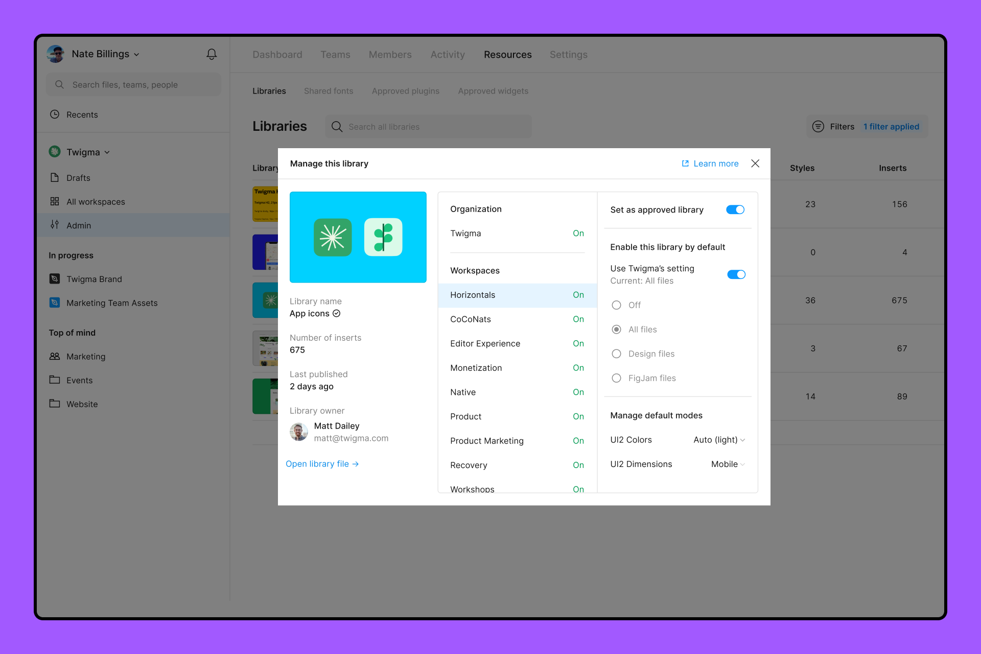 Manage a library for a workspace or organization – Figma Learn - Help ...