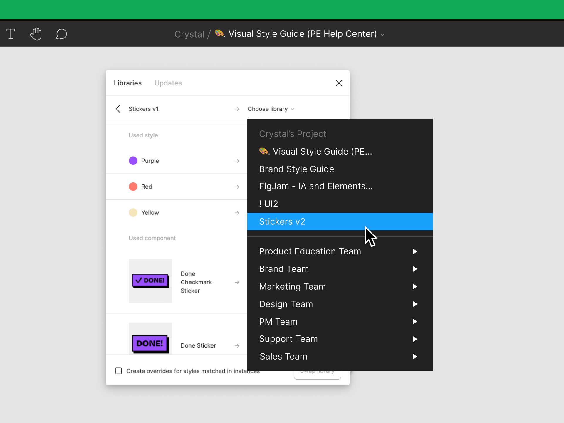 Swap style and component libraries – Figma Help Center